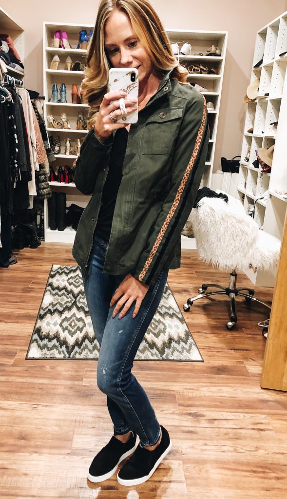 Gimme All the Green Jackets - Fashionably Late Mom